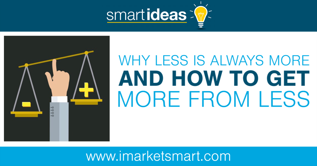 Why less is always more and how to get more from less - MarketSmart LLC
