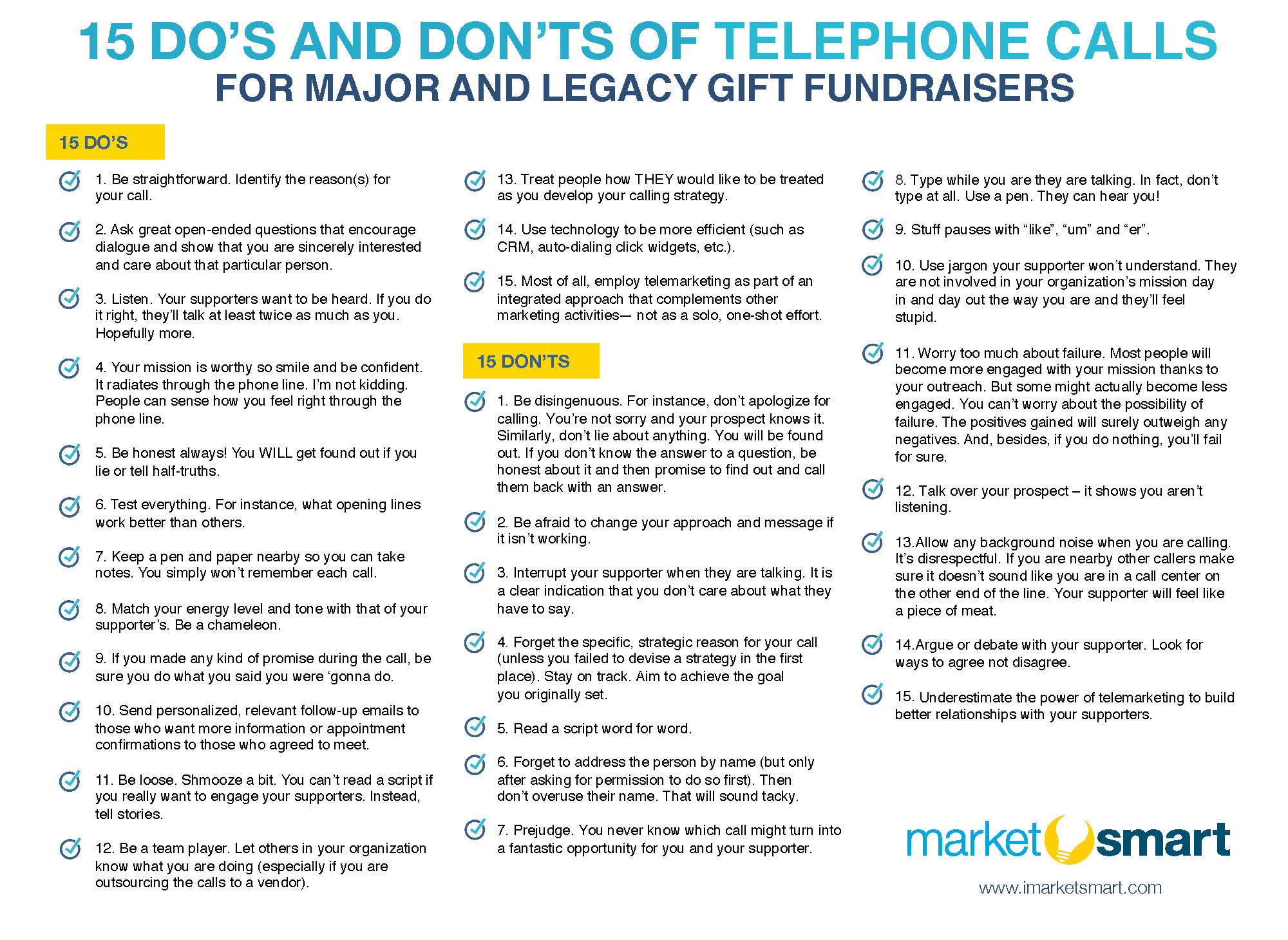 fundraising telephone call do's and don’ts - MarketSmart LLC